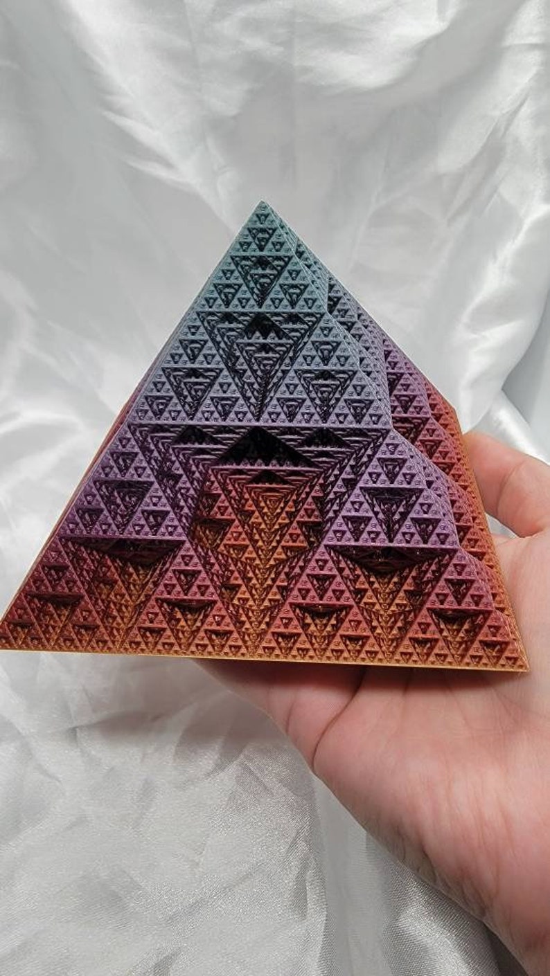 Fractal Pyramid Unique Metallic Rainbow Multicolor 3D Printed - Etsy