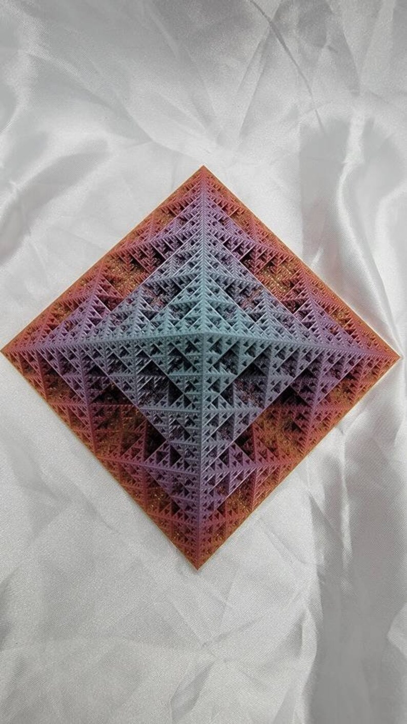 Fractal Pyramid Unique Metallic Rainbow Multicolor 3D Printed - Etsy