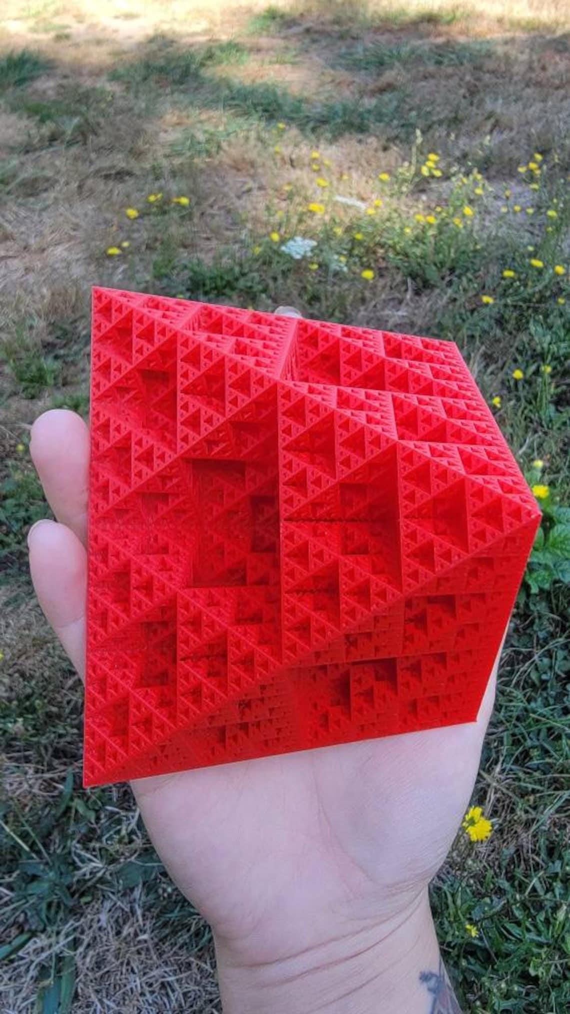 Fractal Pyramid Red 3D Printed Sierpinski Fractal Pyramid - Etsy