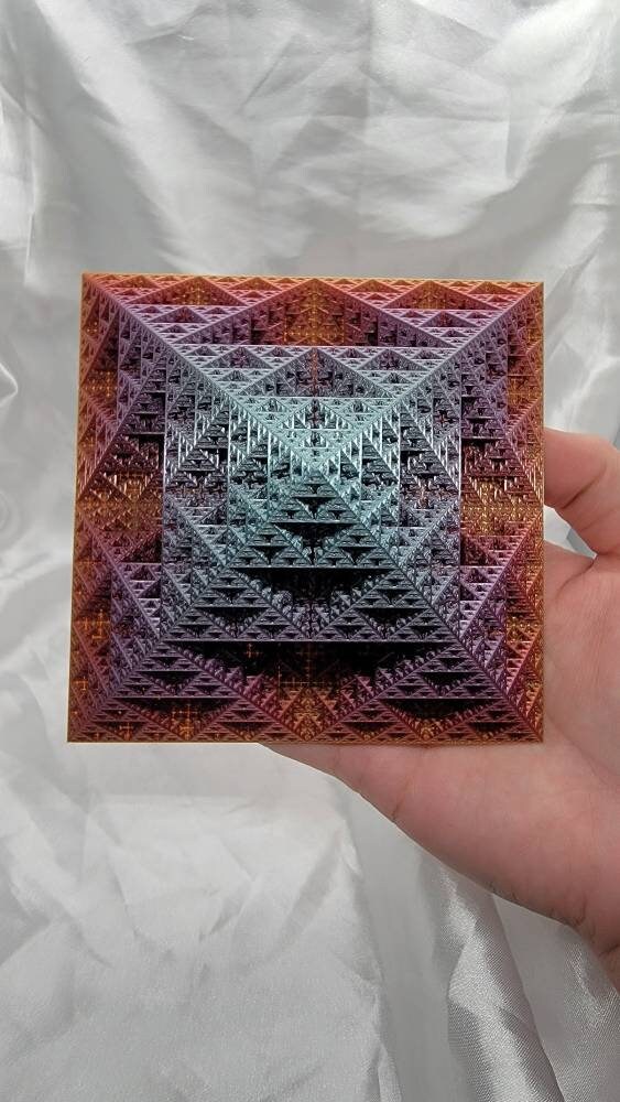 Fractal Pyramid Unique Metallic Rainbow Multicolor 3D Printed - Etsy
