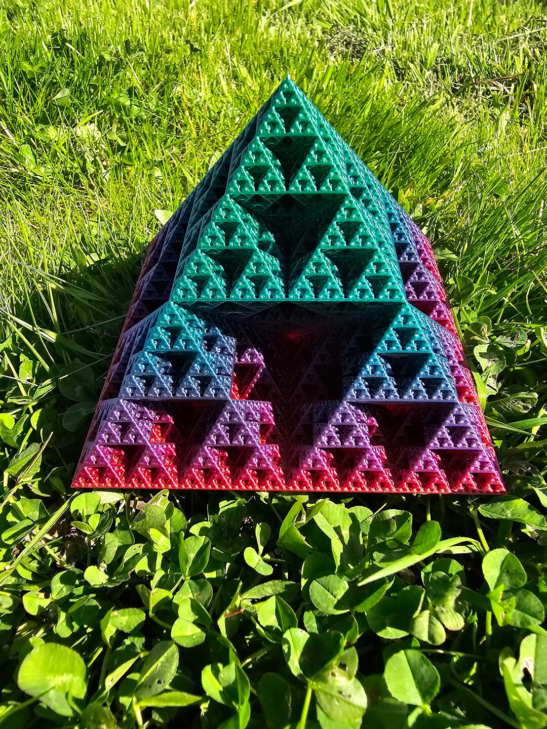 Fractal Pyramid, Unique Metallic Rainbow Multicolor 3D Printed ...