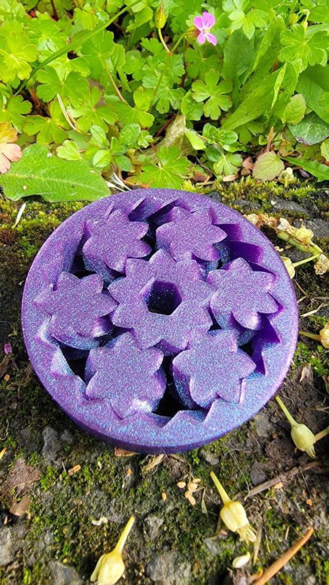 Galaxy Purple Fidget Spinner, Gear Bearing, Flower of Life Fidget Toy ...