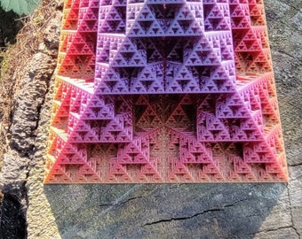 Fractal Pyramid, Unique Metallic Rainbow Multicolor 3D Printed ...