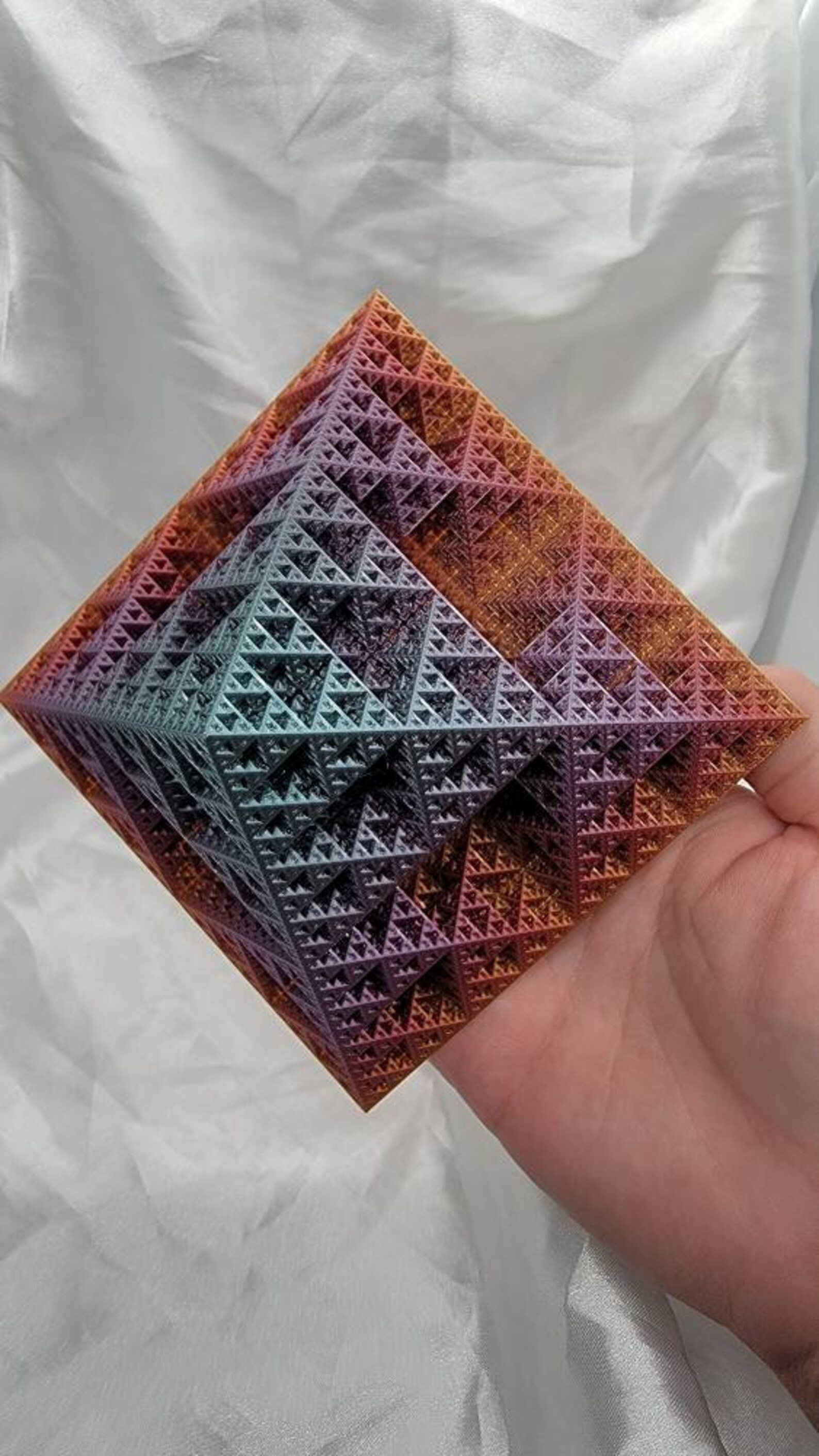 Fractal Pyramid Unique Metallic Rainbow Multicolor 3D Printed - Etsy