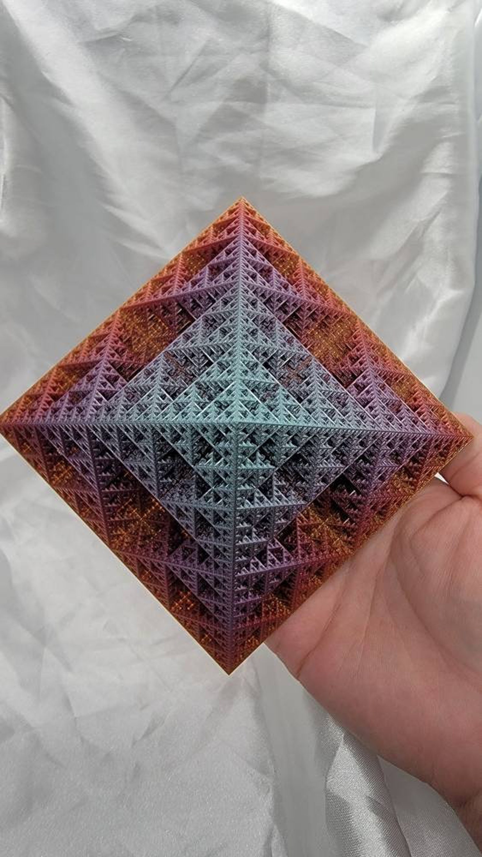 Fractal Pyramid Unique Metallic Rainbow Multicolor 3D Printed - Etsy