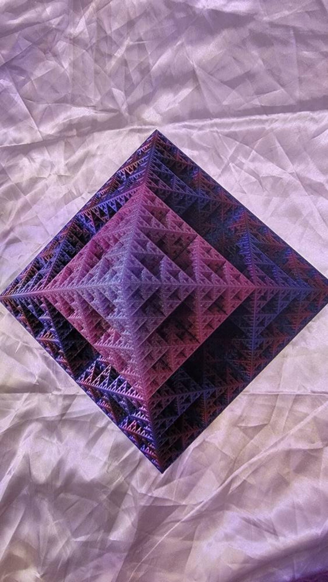 Extra Large Fractal Pyramid, Rainbow Multicolor 3D Printed Sierpinski ...