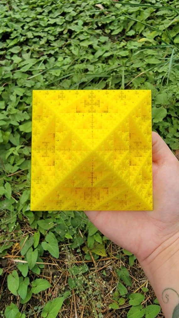 Fractal Pyramid Yellow 3D Printed Sierpinski Fractal Pyramid - Etsy