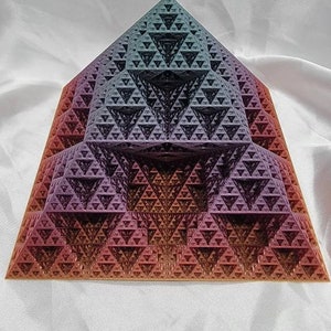 Fractal Pyramid, Unique Metallic Rainbow Multicolor 3D Printed ...