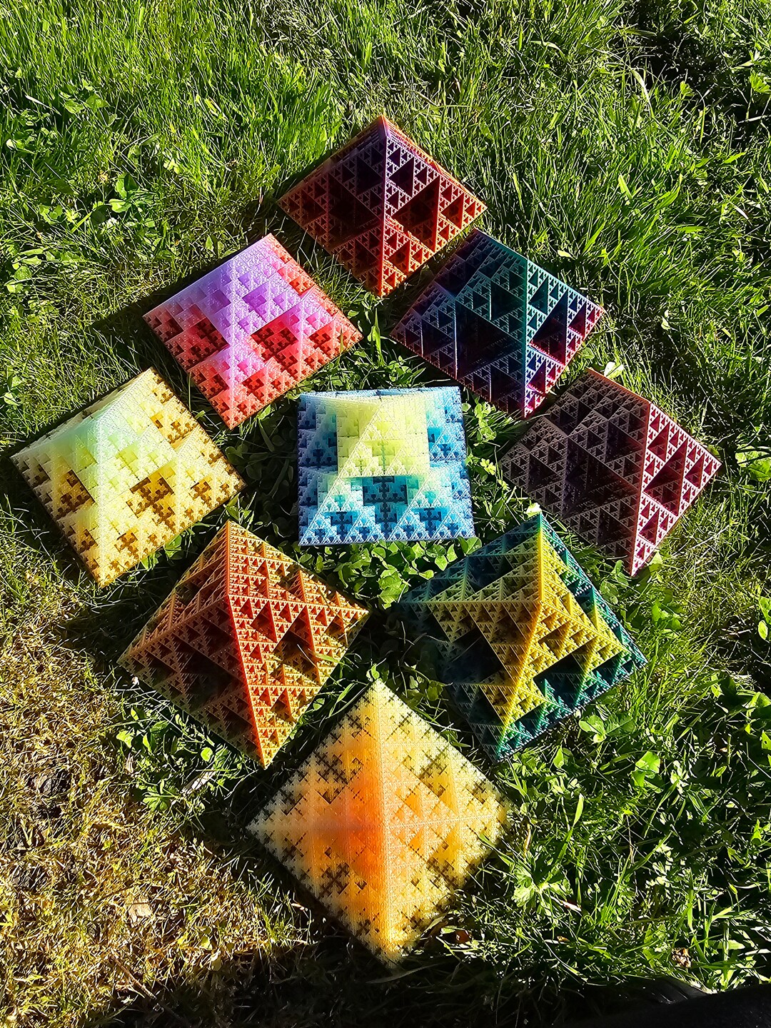 Mystery Fractal Pyramid, Unique Rainbow Multicolor 3D Printed ...