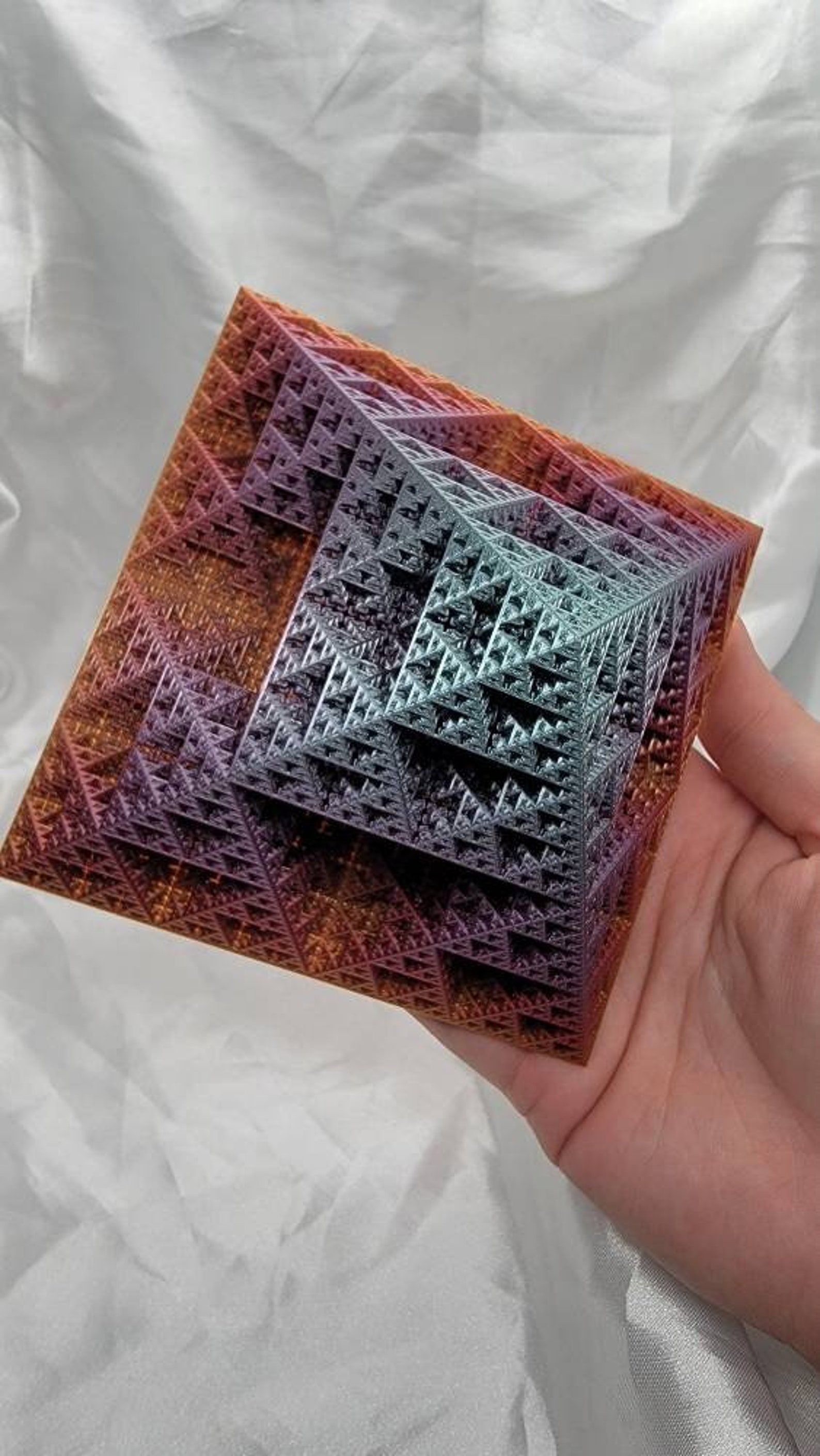 Fractal Pyramid Unique Metallic Rainbow Multicolor 3D Printed - Etsy