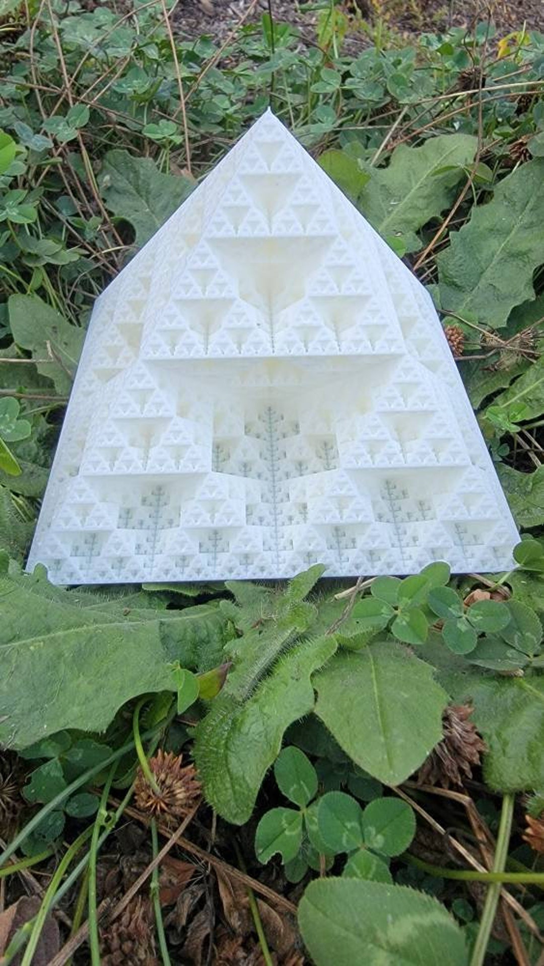Large Fractal Pyramid, White 3D Printed Sierpinski Fractal Pyramid, Art ...