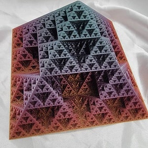 Fractal Pyramid, Unique Metallic Rainbow Multicolor 3D Printed ...