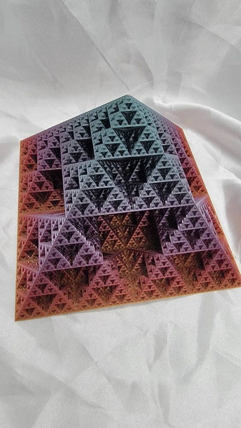 Fractal Pyramid Unique Metallic Rainbow Multicolor 3D Printed - Etsy