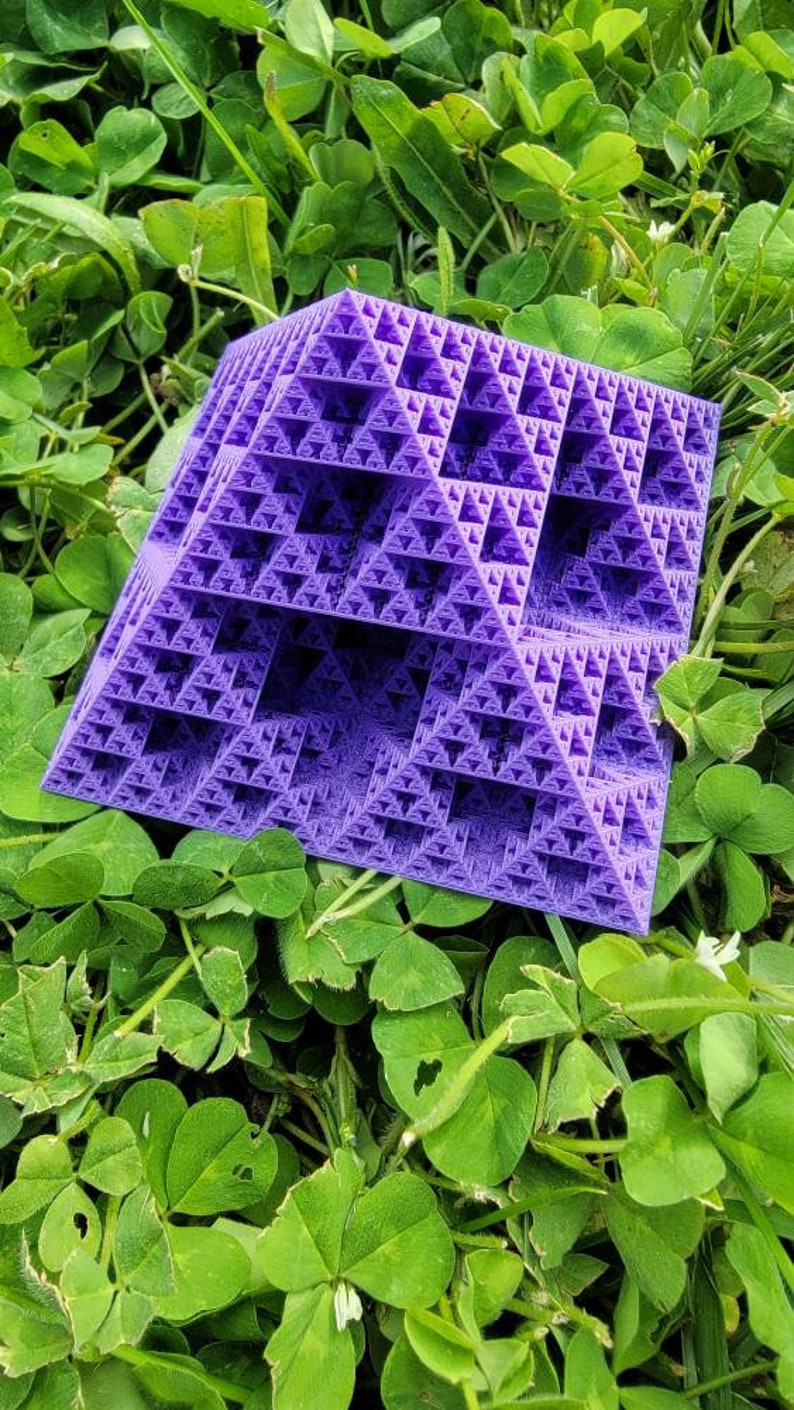 Fractal Pyramid Purple 3D Printed Sierpinski Fractal Pyramid - Etsy