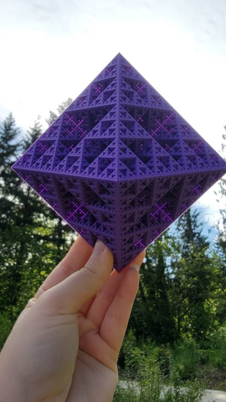 Fractal Pyramid Purple 3D Printed Sierpinski Fractal Pyramid - Etsy