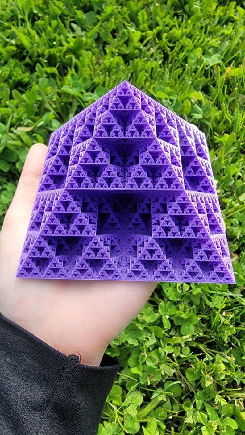 Fractal Pyramid Purple 3D Printed Sierpinski Fractal Pyramid - Etsy
