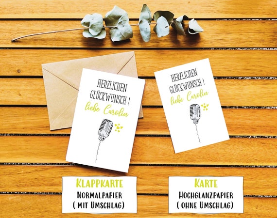 Birthday Card Microphone Customizable Congratulations - Etsy