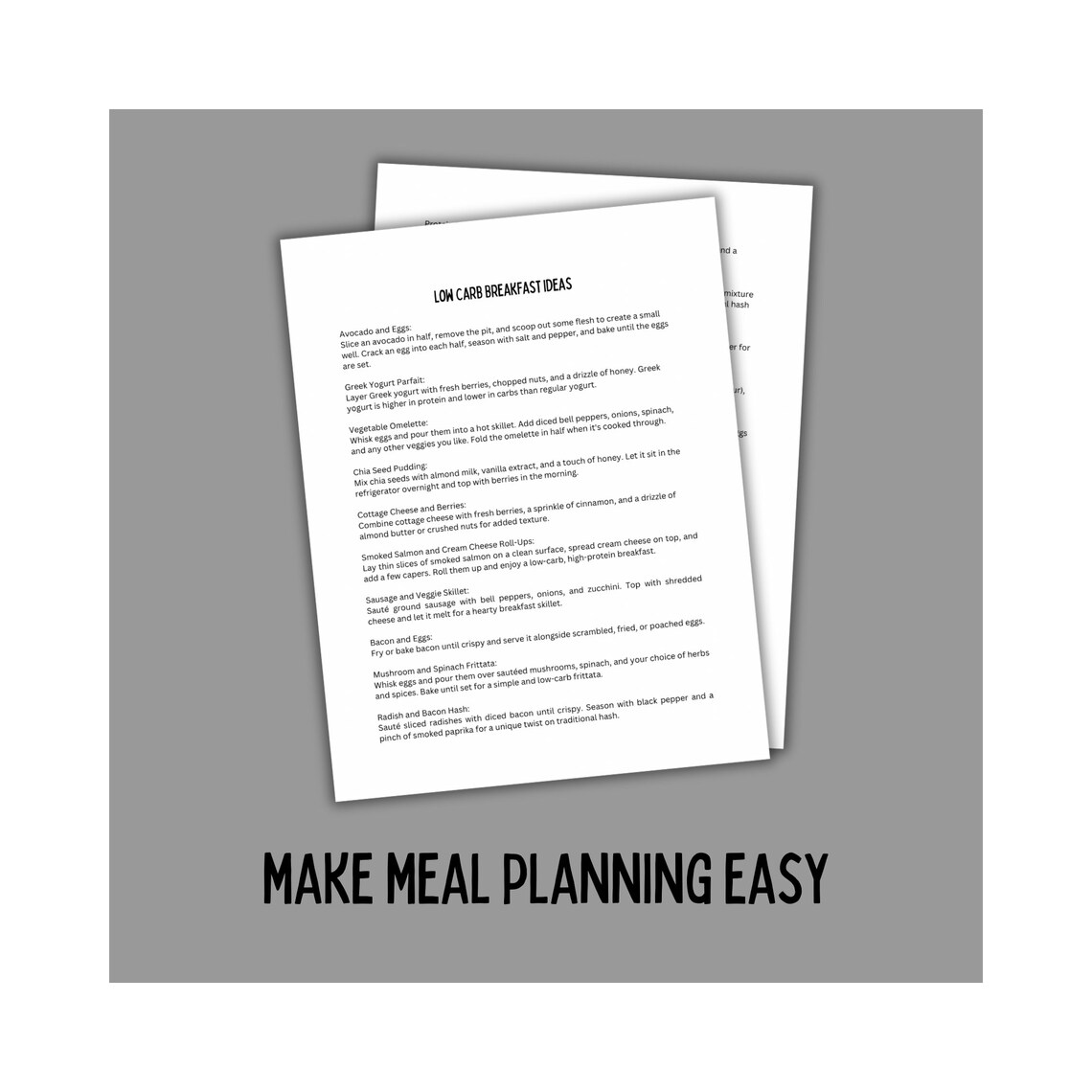 Low Carb Food List Breakfast Low Carb Breakfast List Low Carb Muffins ...