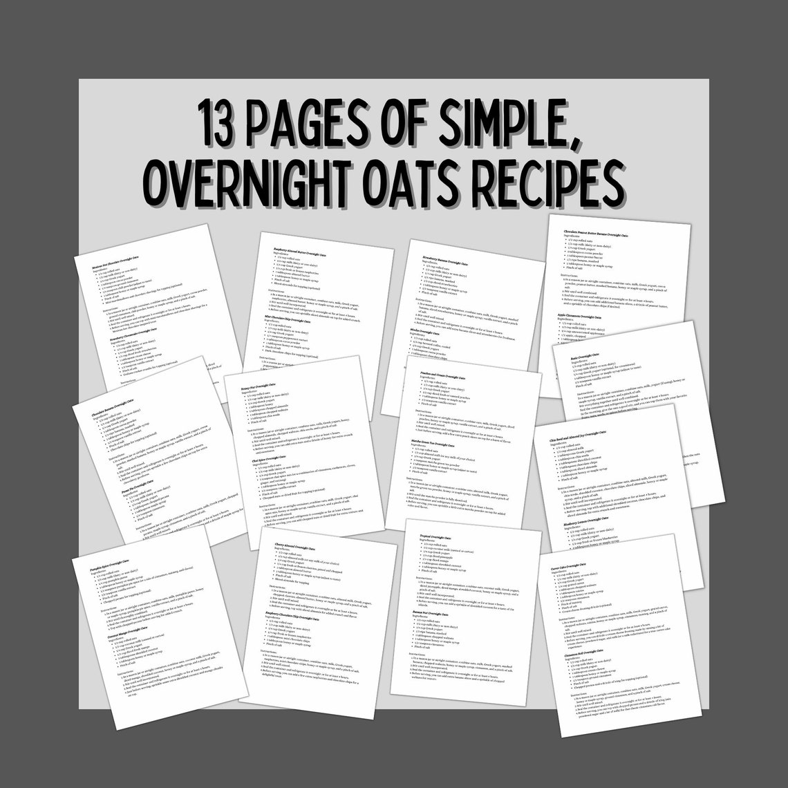 Overnight Oats Recipes Book of Easy Breakfast Recipes of Banana Oats ...