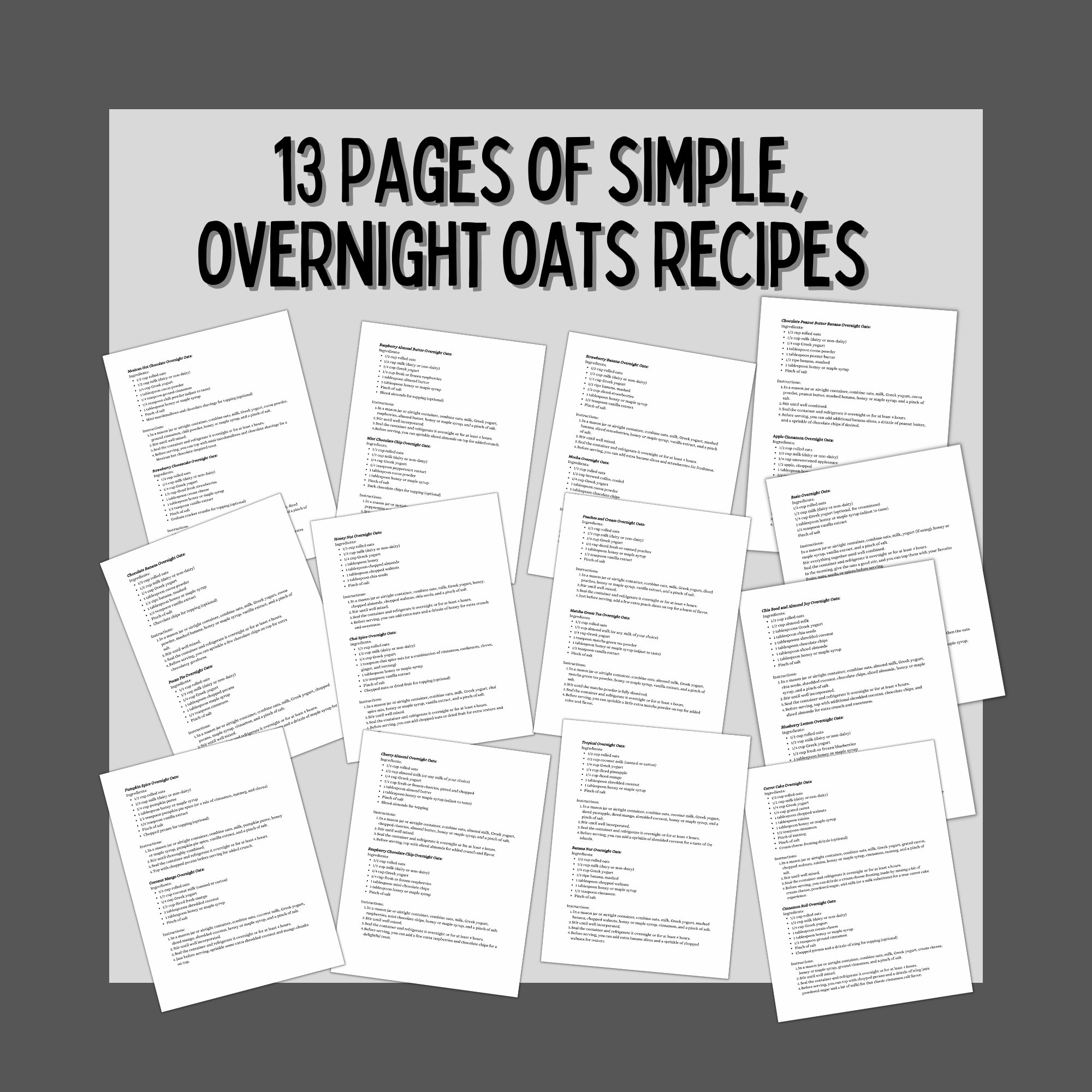 Overnight Oats Recipes Book of Easy Breakfast Recipes of Banana Oats ...