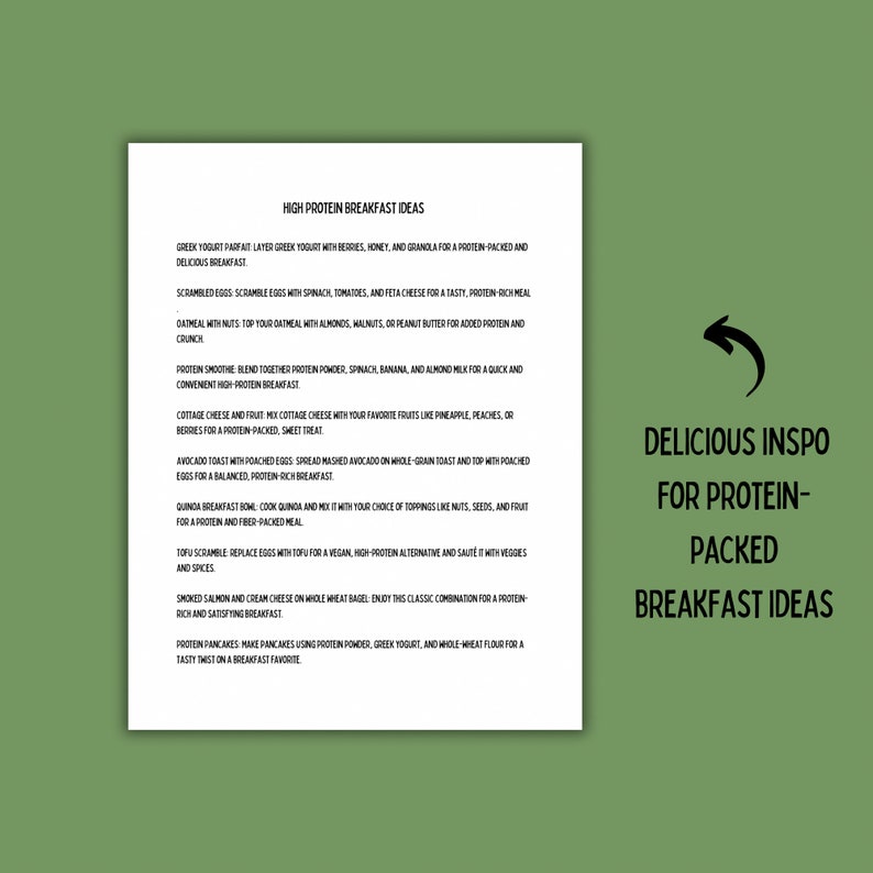 High Protein Breakfast Food List Protein Meal Prepping Food Ideas ...