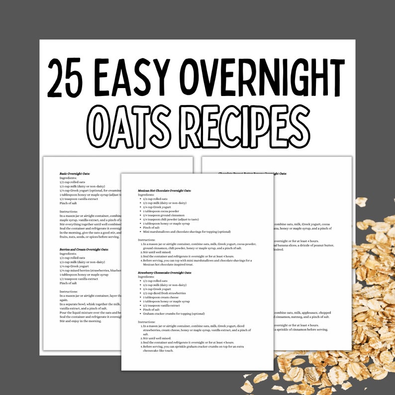 Overnight Oats Recipes Book of Easy Breakfast Recipes of Banana Oats ...