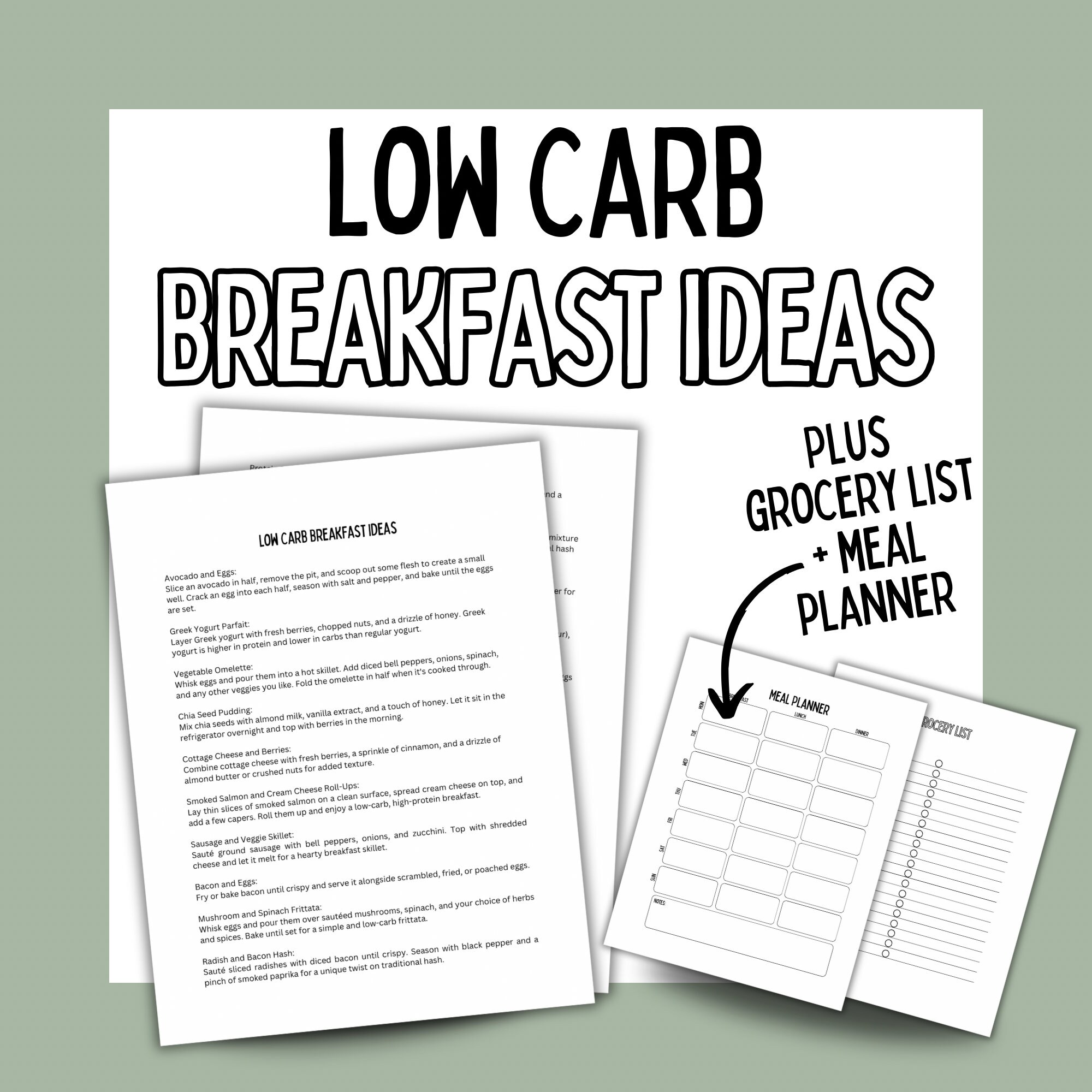 Low Carb Food List Breakfast Low Carb Breakfast List Low Carb Muffins ...