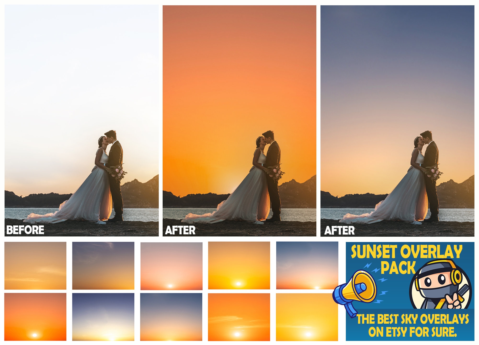 10 California Sunset Sky Overlays Sun Overlays Photoshop Overlays - Etsy