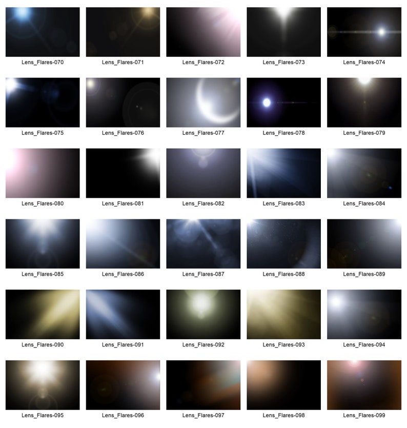 100 Amazing Lens Flare Overlays Sun Flare Overlays Light Leaks - Etsy