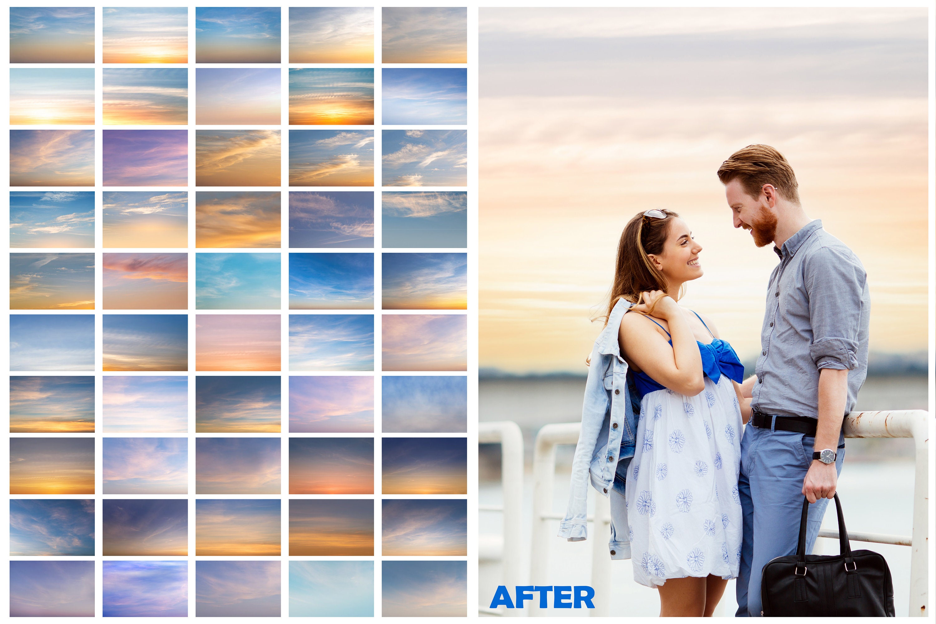 50 Beautiful Day Time Sunrise Sky Overlays Photoshop Overlays - Etsy