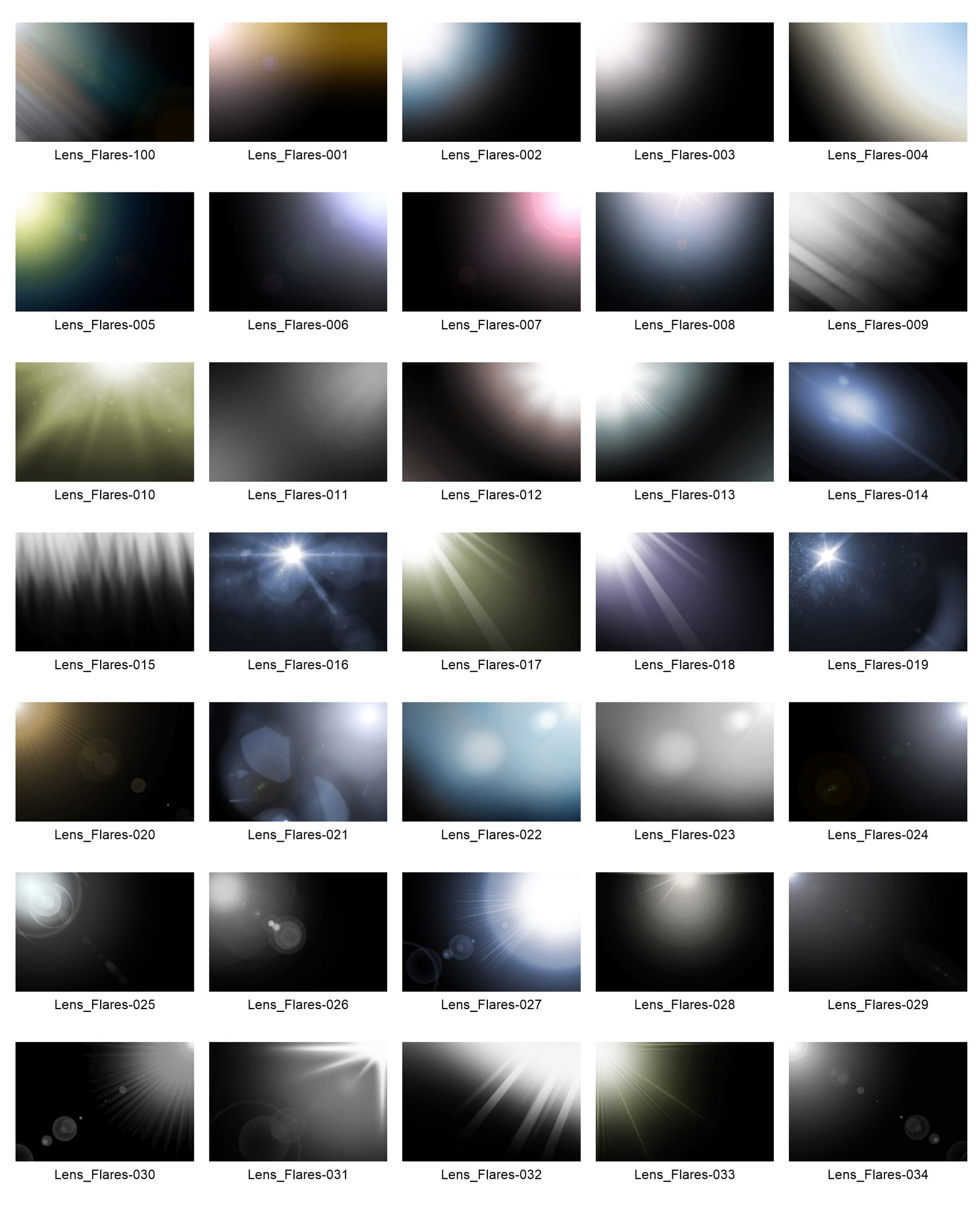 100 Amazing Lens Flare Overlays Sun Flare Overlays Light Leaks - Etsy