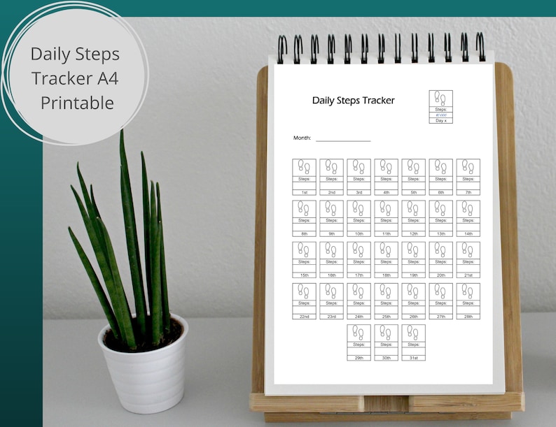 Daily Step Tracker, Step Challenge, Step Tracker Printable, A4 ...