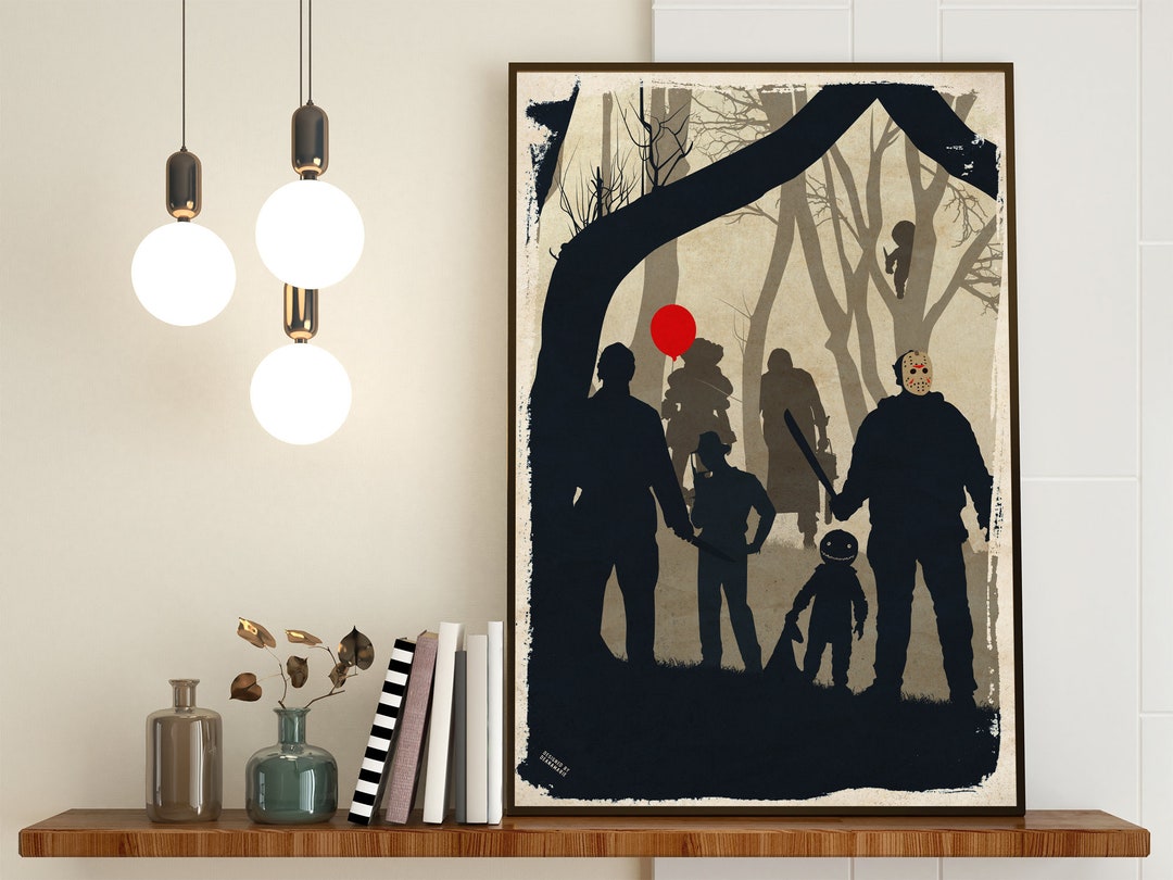 Horror Movie Villains Minimalist Poster | 11x17 - Etsy