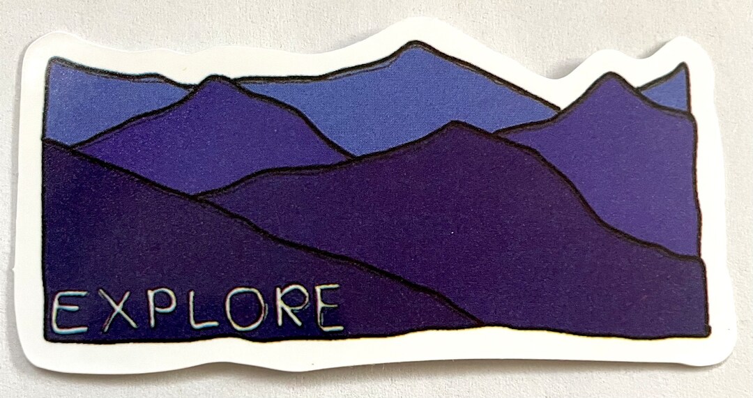Sticker of Blue Mountains With “explore” - Etsy