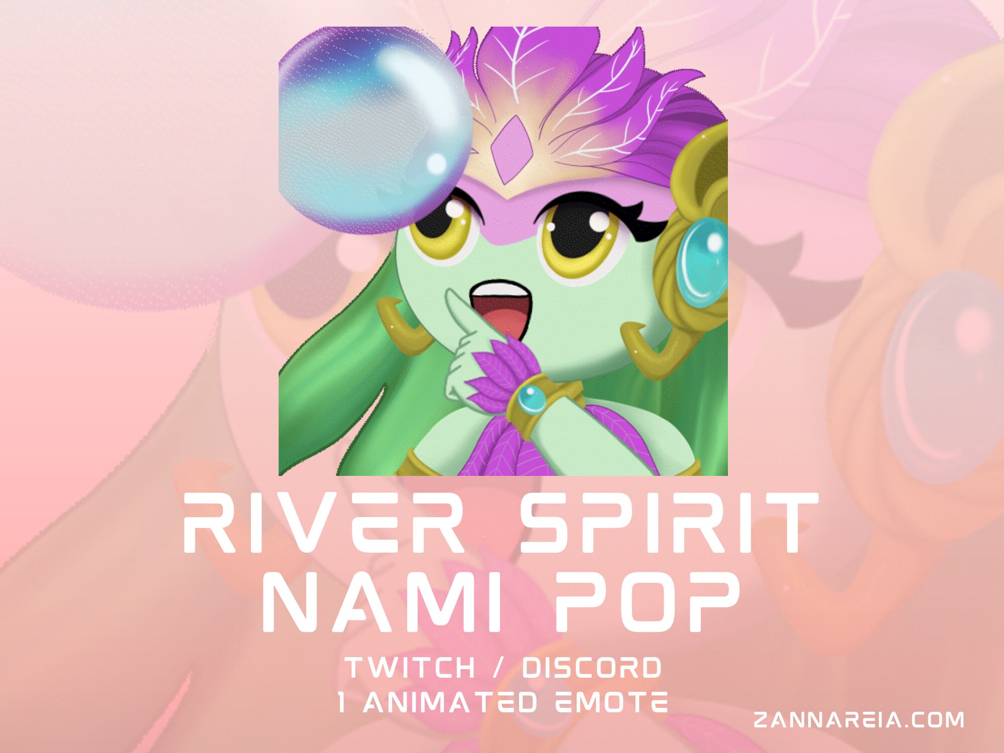 ANIMATED - River Spirit Nami Bubble Pop League of Legends Emote for ...