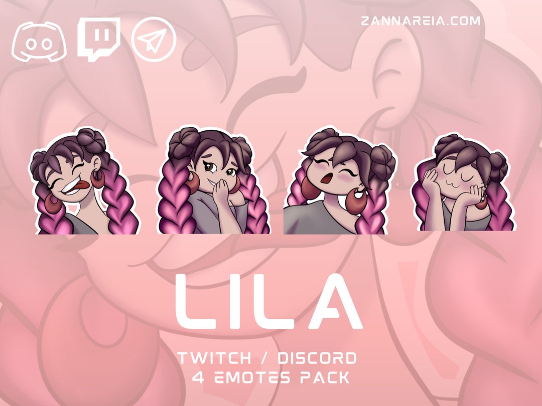 Lila - Cute Girl Emotes - Twitch Discord Telegram Emoji Stickers - 4 ...