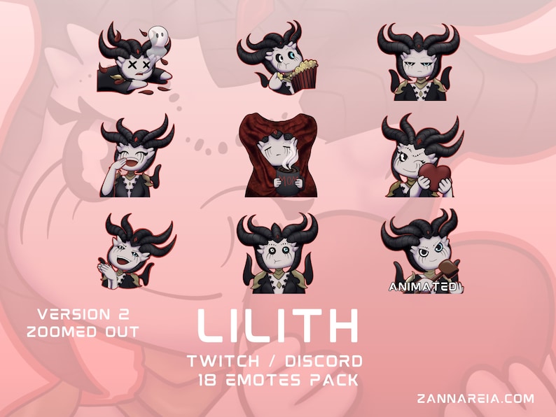 Lilith Diablo 4 18 Emote Pack 1 Animated 8 Static in 2 Versions Discord ...