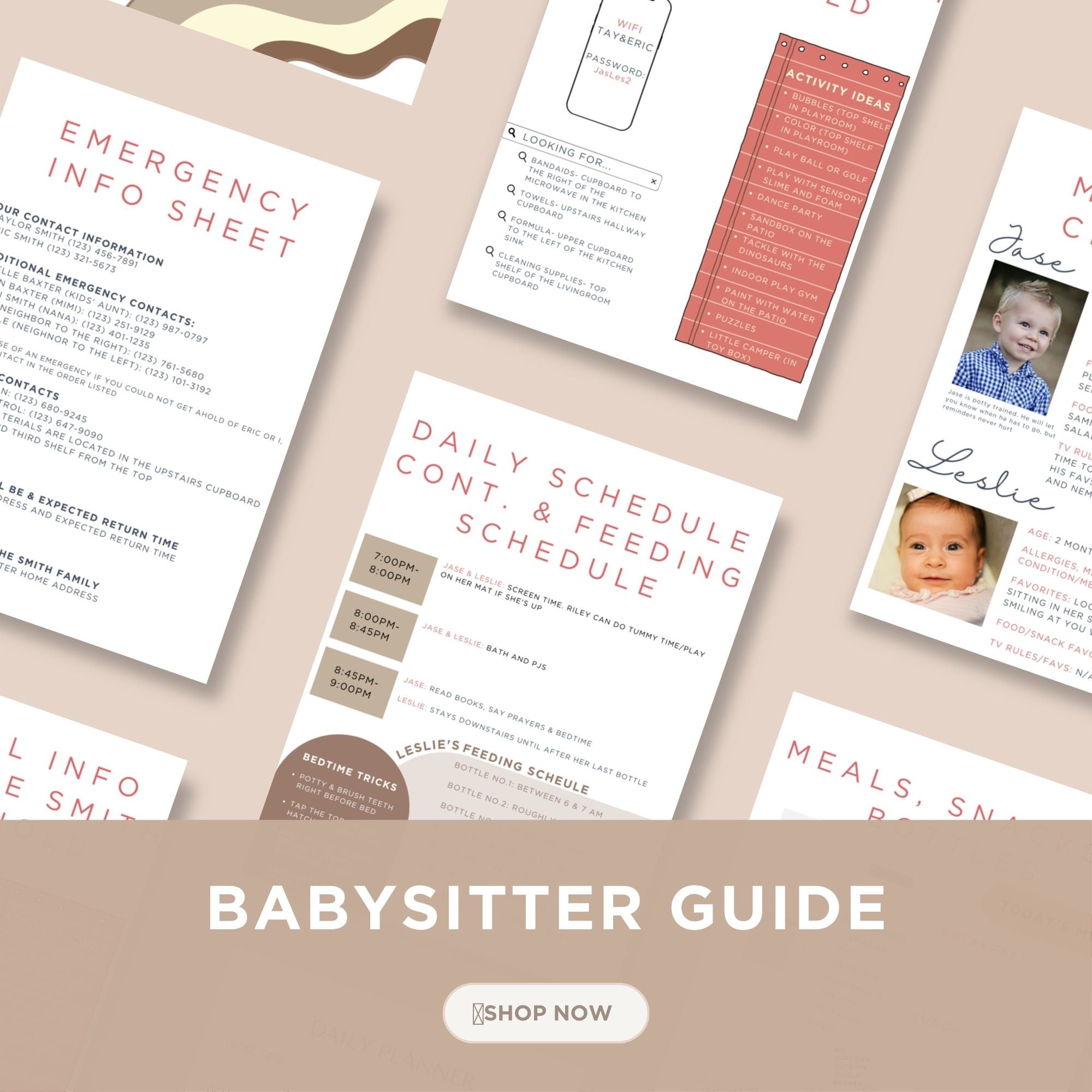 Editable Babysitter Guide - Etsy