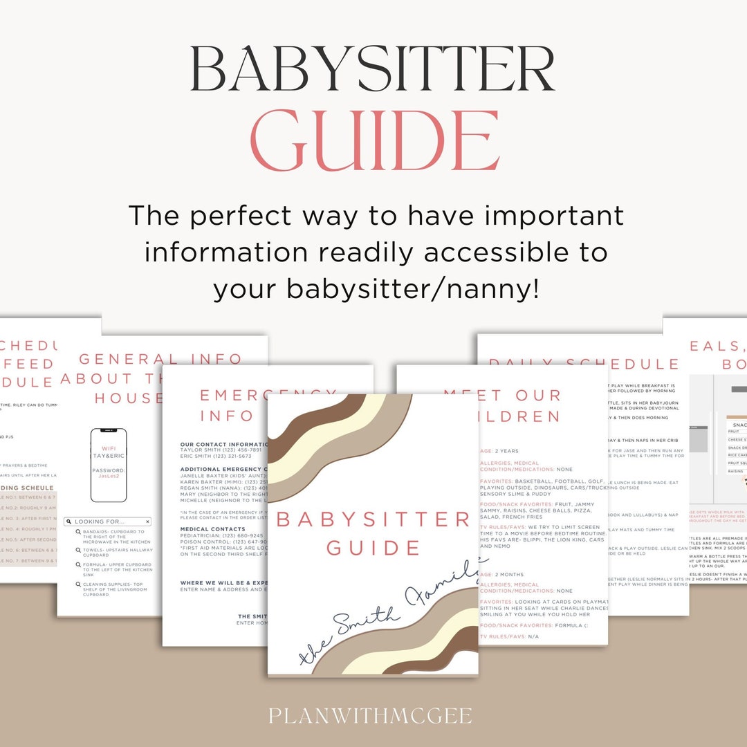 Editable Babysitter Guide - Etsy