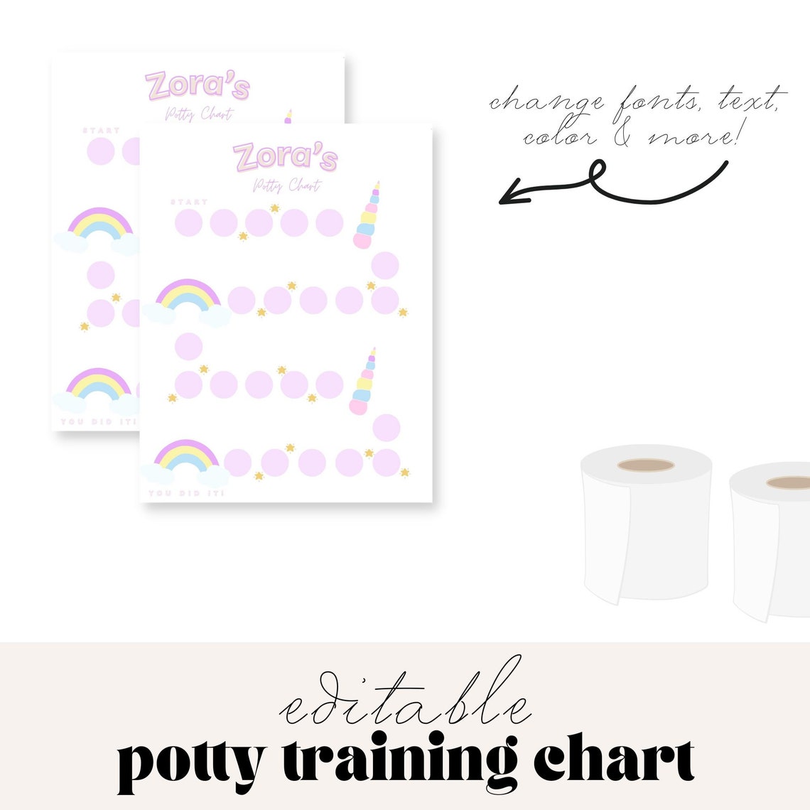 Editable Potty Chart Potty Training Chart Custom Sticker Chart Potty ...