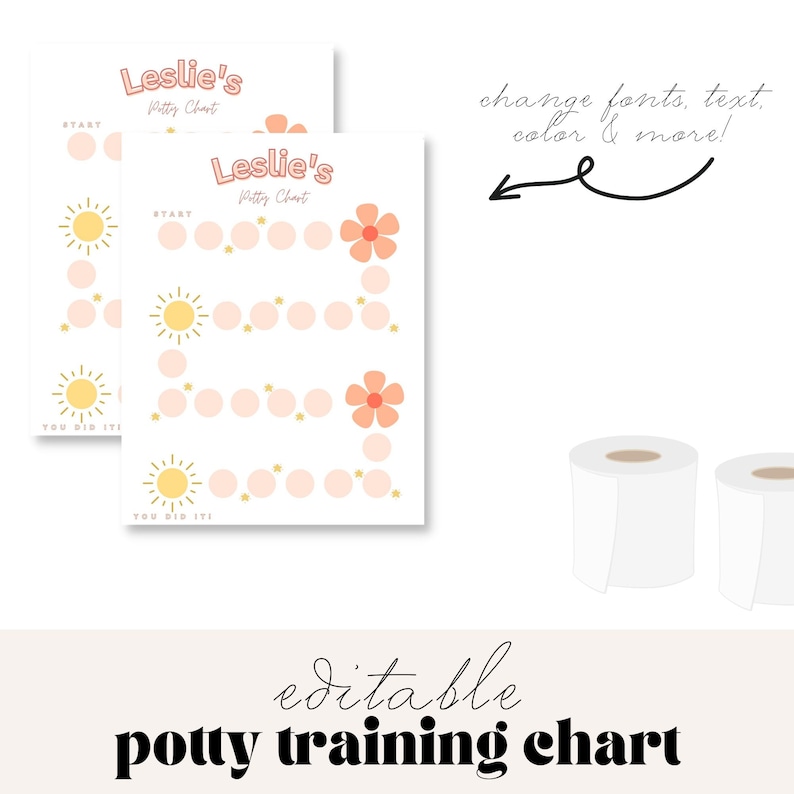 Potty Training Reward Chart for Potty Trainer Sticker Chart for Potty ...