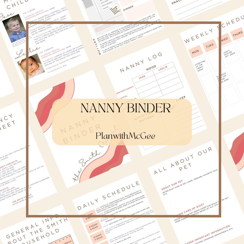 Nanny Binder Editable Canva Template - Etsy