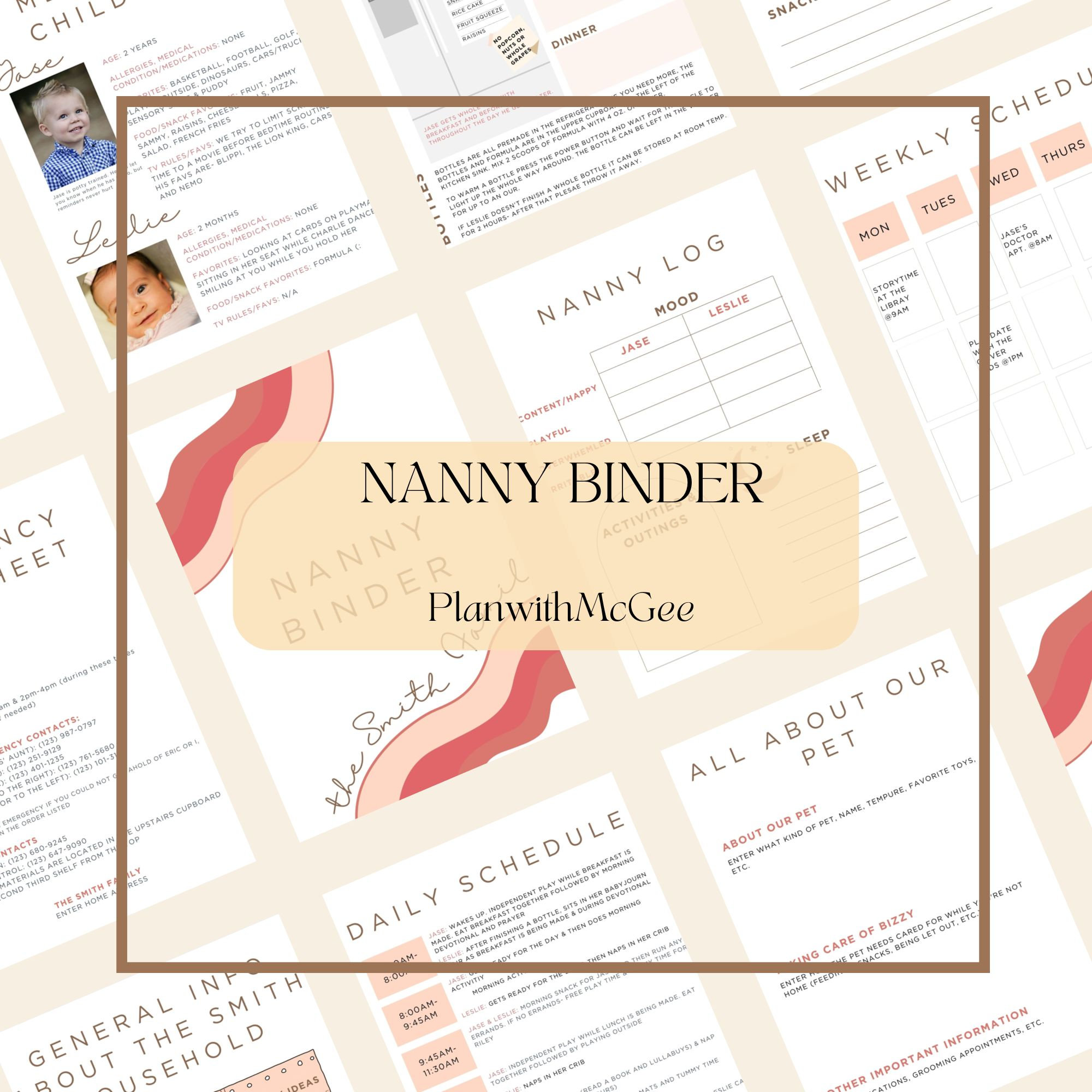 Nanny Binder Editable Canva Template - Etsy