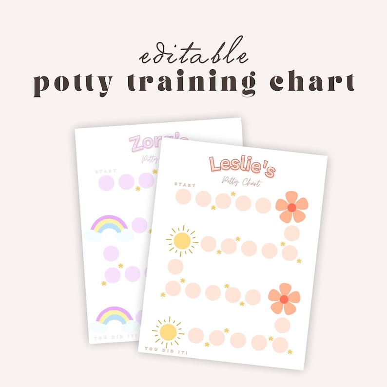 Editable Potty Chart Potty Training Chart Custom Sticker Chart Potty ...