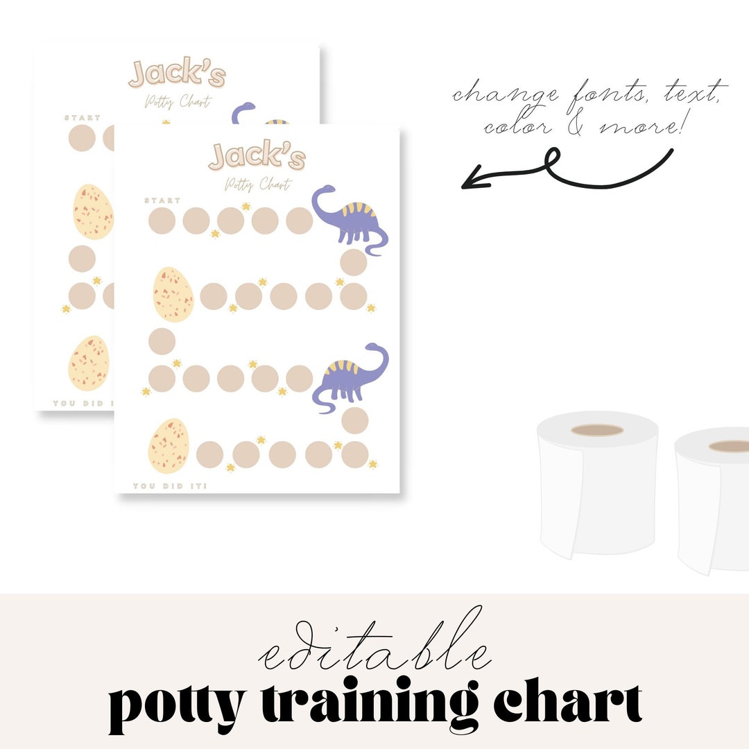 Editable Potty Chart | Potty Training Chart | Custom Sticker Chart ...