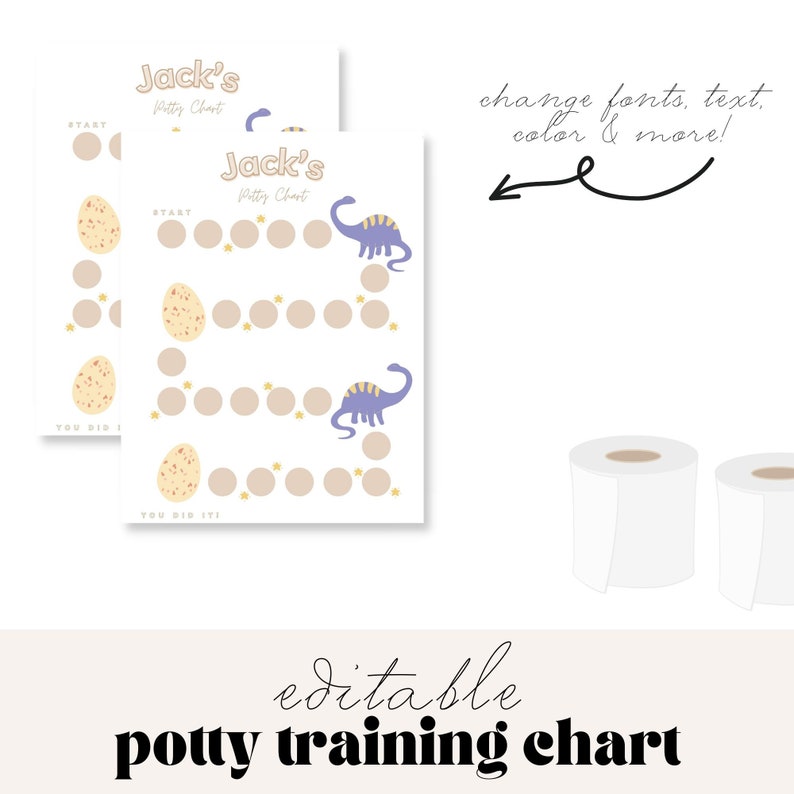 Editable Potty Chart | Potty Training Chart | Custom Sticker Chart ...