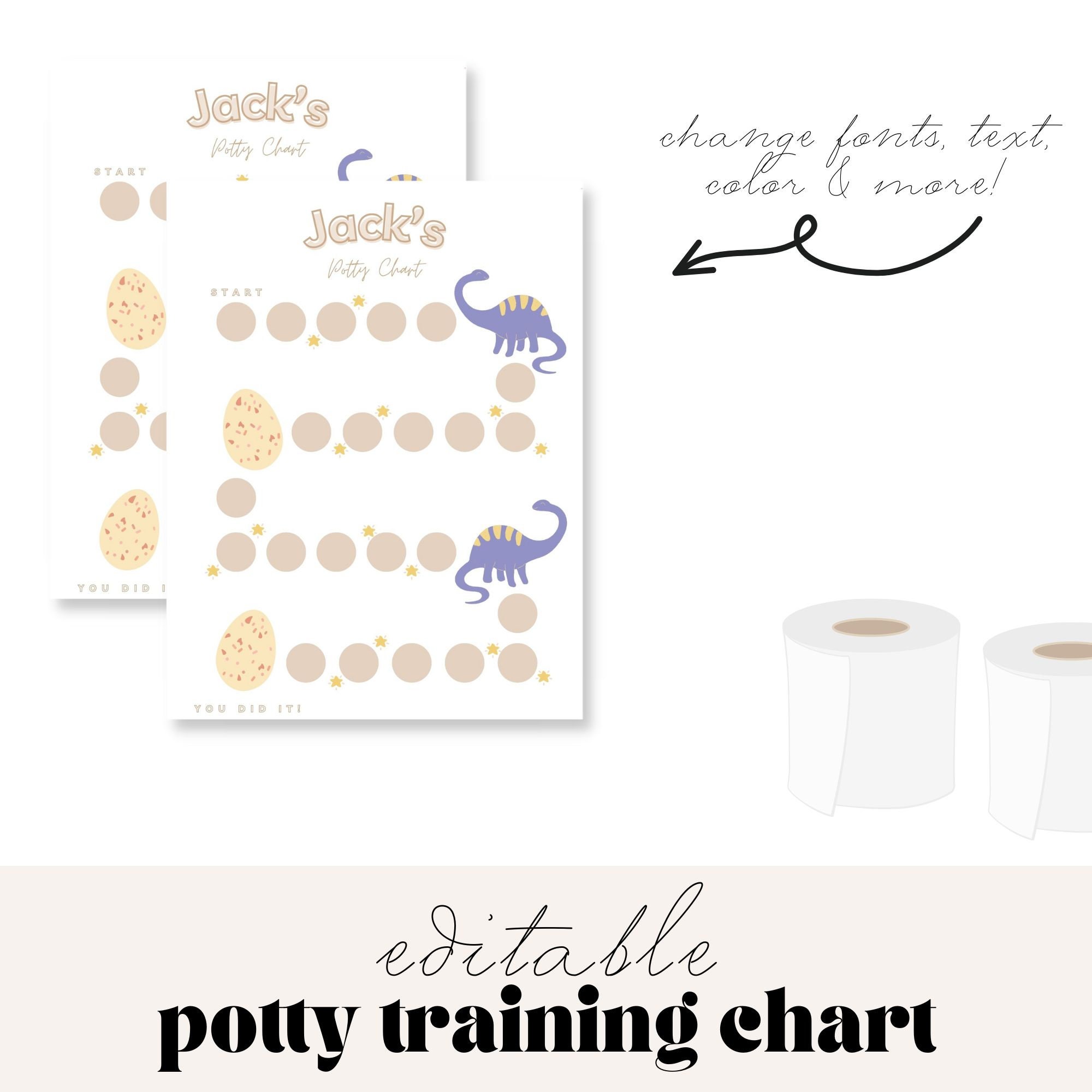 Editable Potty Chart | Potty Training Chart | Custom Sticker Chart ...