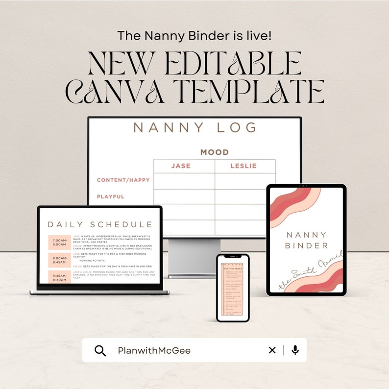 Nanny Binder Editable Canva Template - Etsy