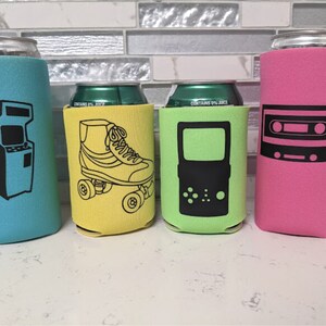 Min Set of 4 80s 90s Nostalgic Can Coolers, 80s Party, 90s Party, 80s ...