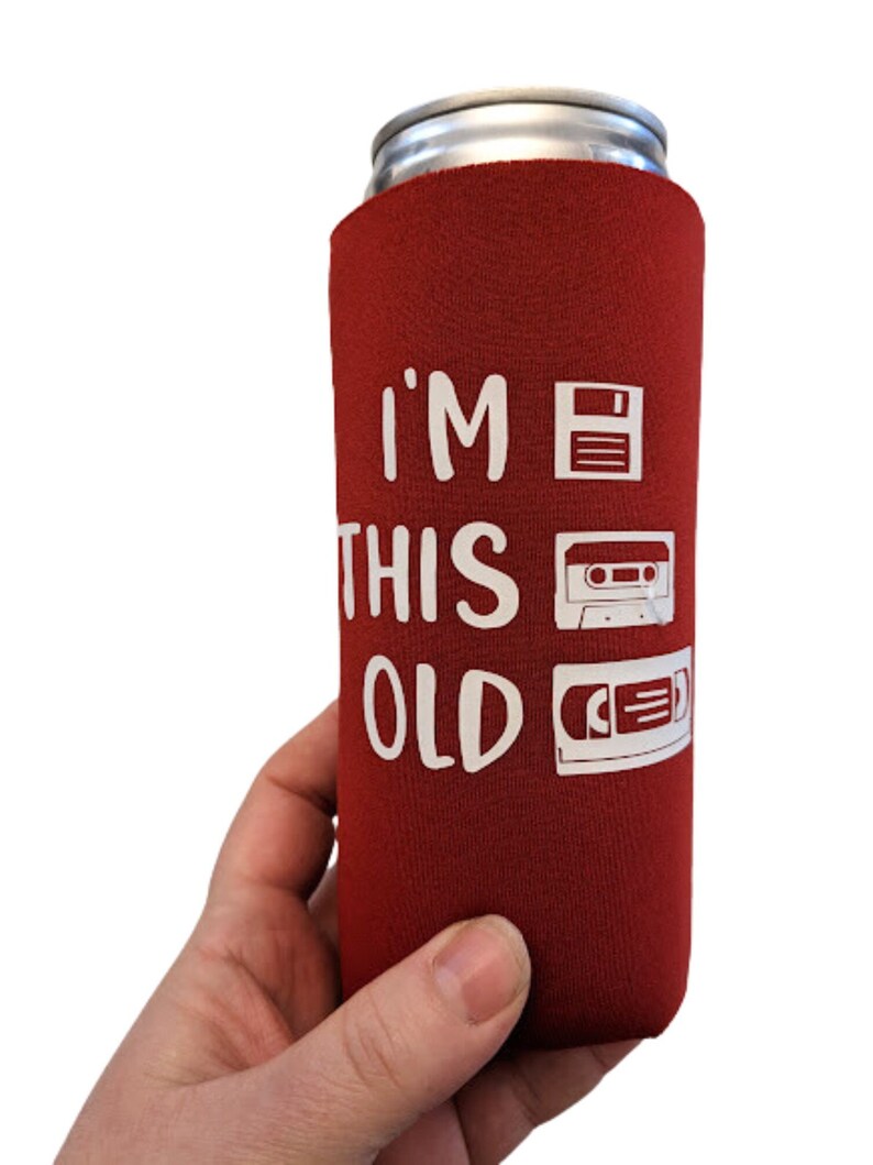 Min Set of 4 Funny 80s 90s Can Coolers, I'm This Old, Birthday Can ...
